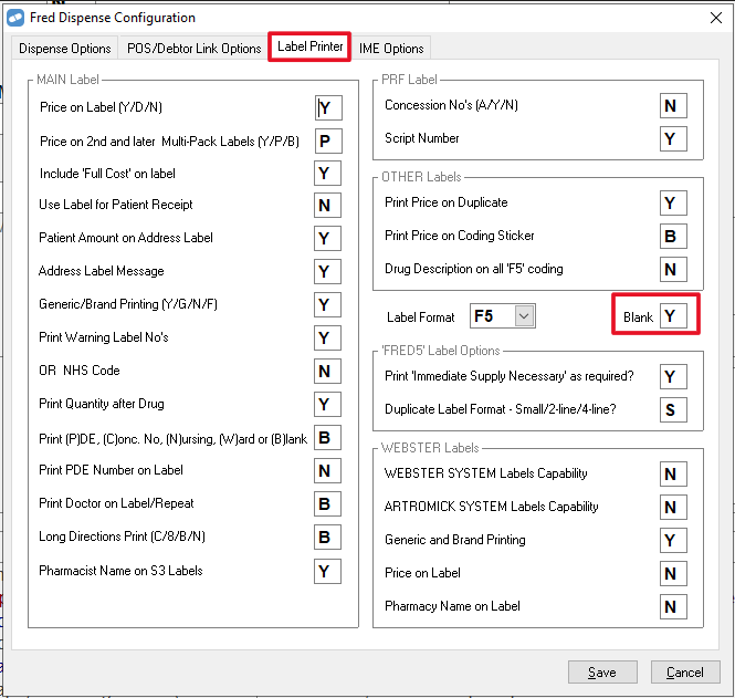 Enable Blank Label Printing in Fred Dispense – Knowledge base