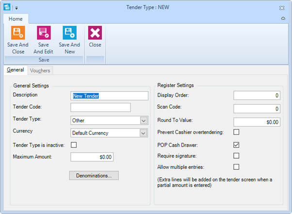 Tender types (Fred POS Plus) – Knowledge base