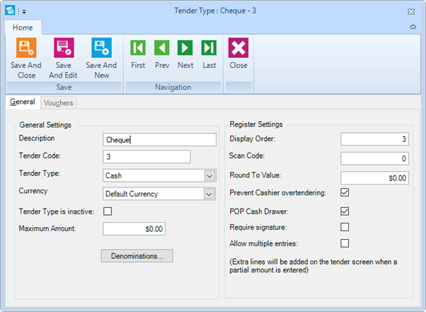 Tender types (Fred POS Plus) – Knowledge base