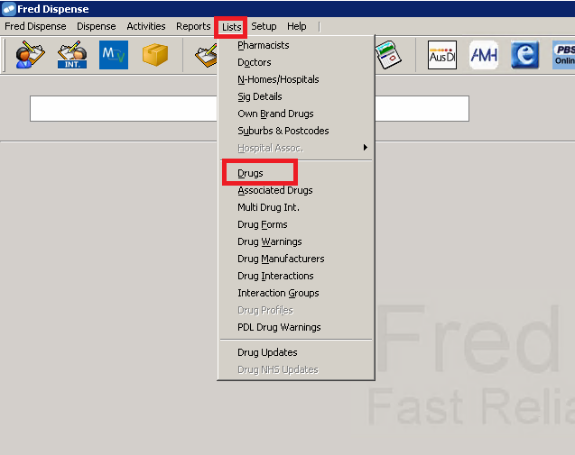 Drug Linking in Fred Office Plus – Knowledge base
