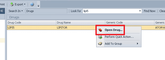 Drug Linking in Fred Office Plus – Knowledge base