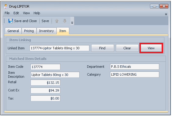 Drug Linking in Fred Office Plus – Knowledge base