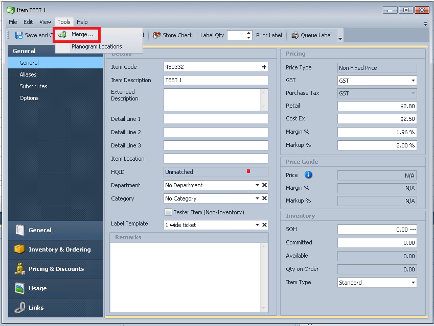 Merge Item Cards – Knowledge base