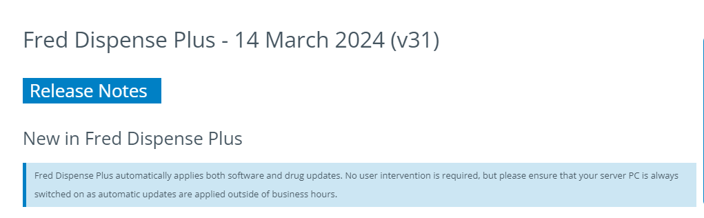 How to check if updates have run in Fred Dispense Plus – Knowledge base