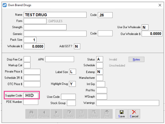 Hide own brand drugs – Knowledge base